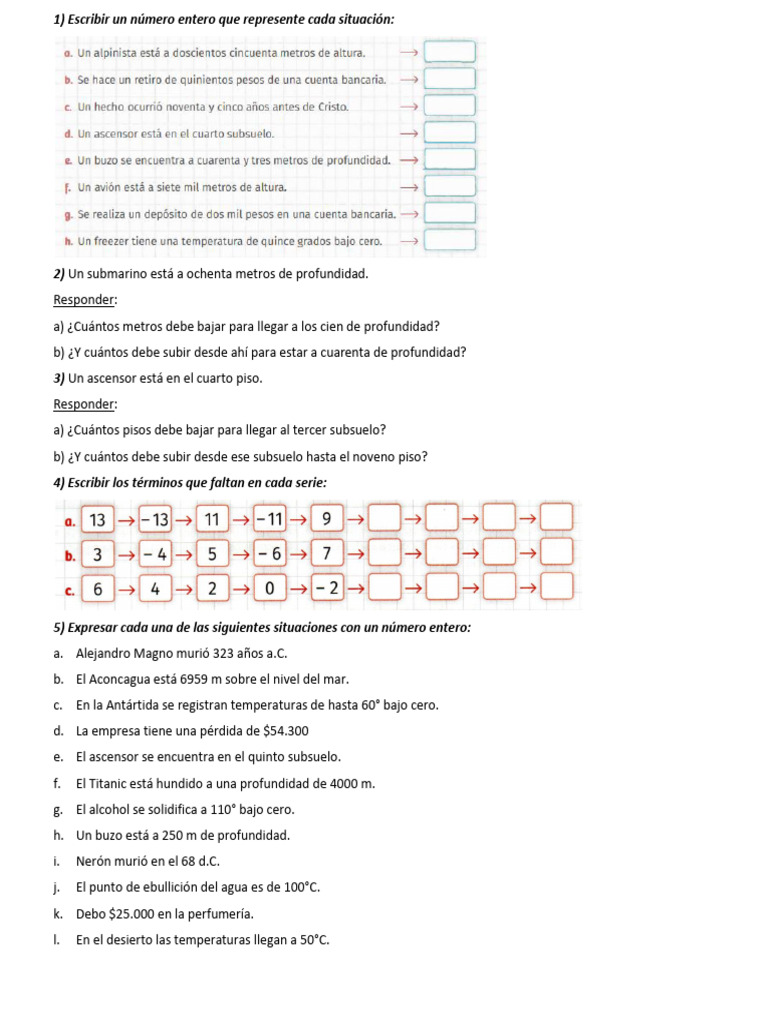 N-Meros Enteros (Hasta Suma Algebraica) | PDF | Entero | Matemática Elemental
