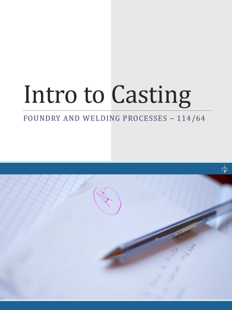 Lecture 1 - Intro To Casting (2022) | PDF | Secondary Sector Of The Economy | Physical Sciences