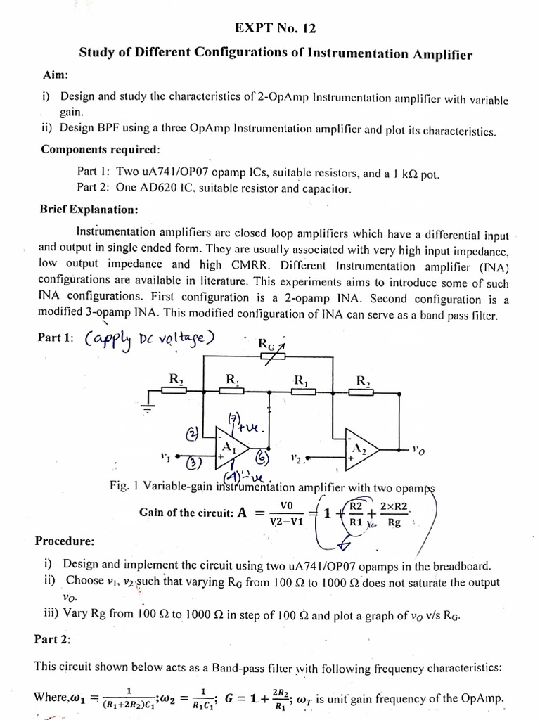Instrumentation Amplifiers | PDF | Amplifier | Operational Amplifier