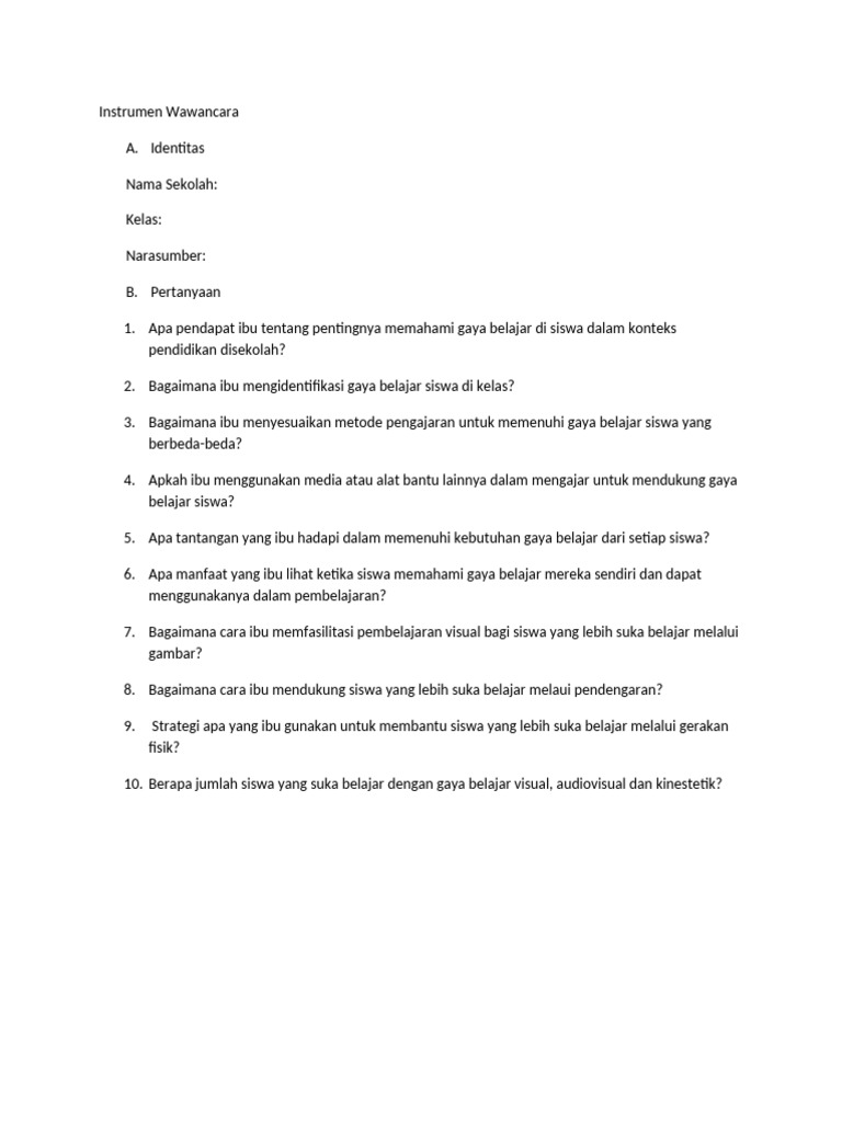 instrumen wawancara | PDF