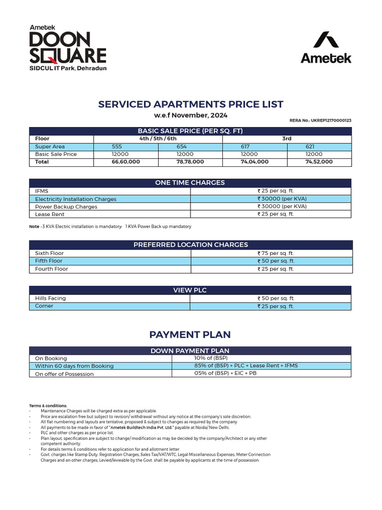 Studio 17 Gurgaon Price List | PDF | Taxation | Payments