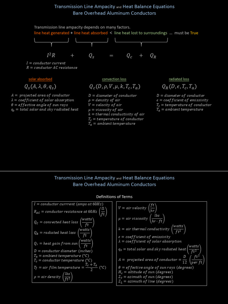 line-ampacity-equations | PDF | Electricity | Electrical Engineering