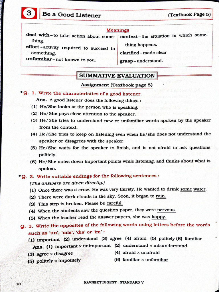 Be A Good Listener 5th-English-Lesson-3 | PDF