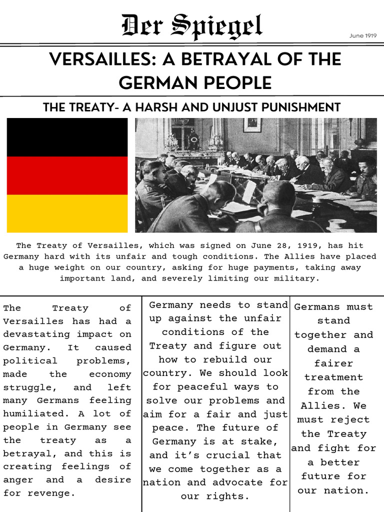 Versailles Treaty: A German Betrayal | PDF