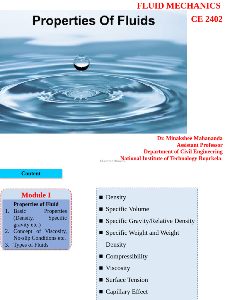 Lecture 2 Module I - Properties of Fluid | PDF | Fluid | Viscosity