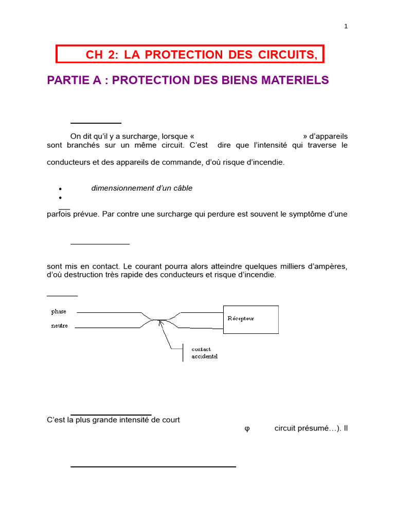Protection des circuits électriques | PDF | Fusible (électricité ...