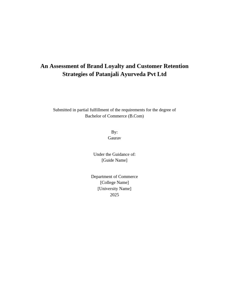 Patanjali Dissertation Complete Part1 | PDF | Brand | Consumer Behaviour