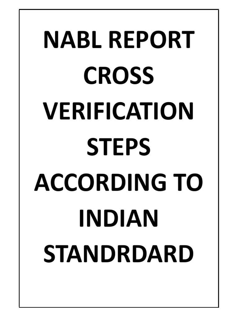 Nabl Test Report Cross Verification Methodology and Steps For Report ...