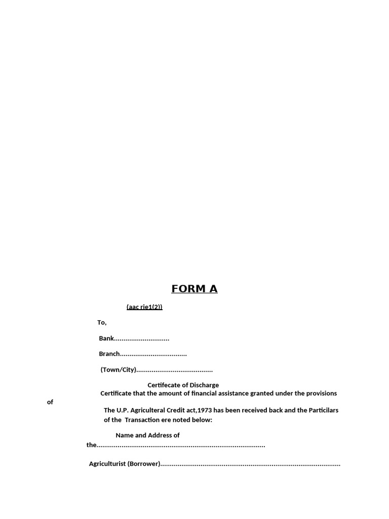 Bank Discharge | PDF