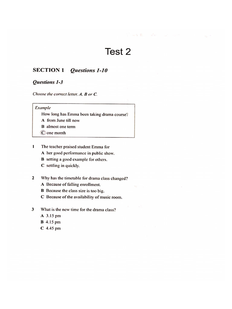 IELTS Listening Test 2 Questions | PDF