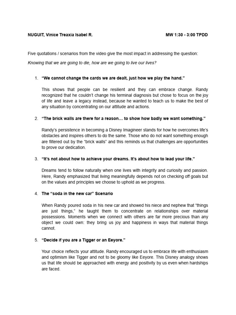 The Last Lecture | PDF