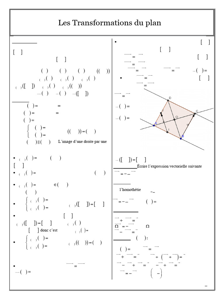 Transformations géométriques corrigées 3ème | PDF | Géométrie ...