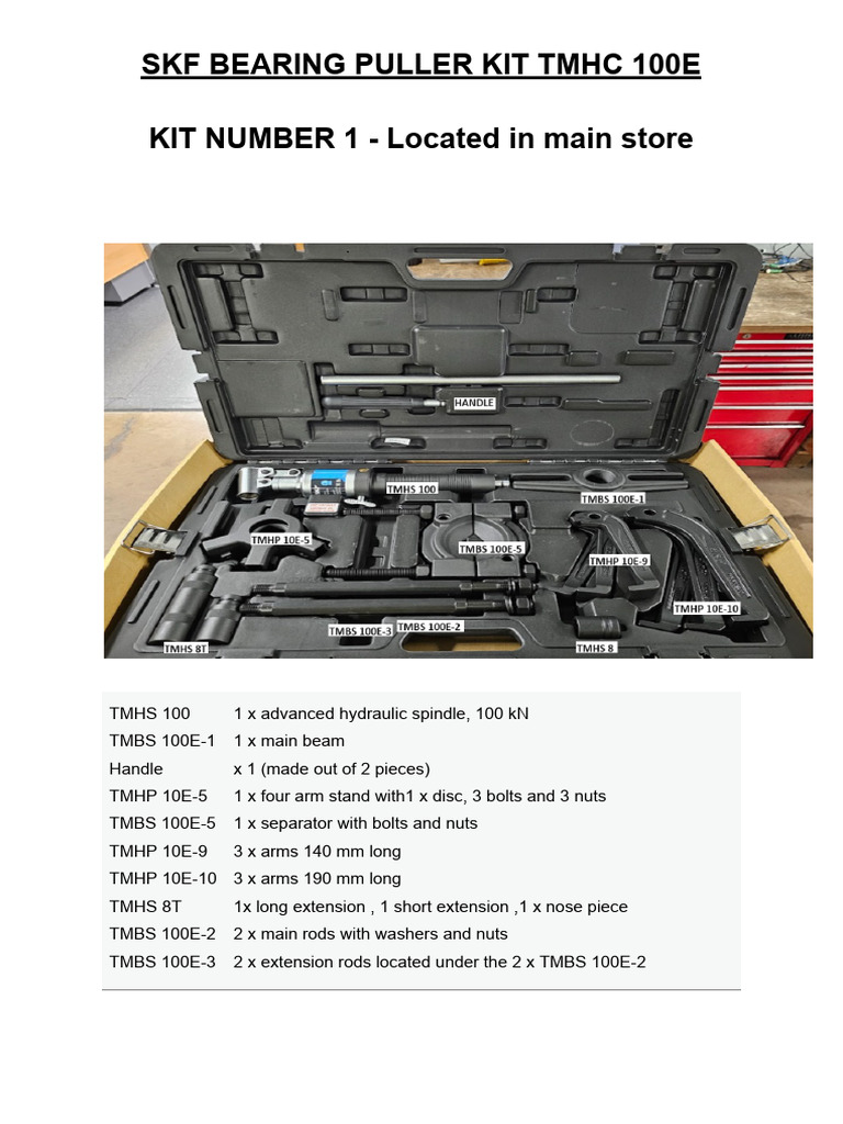 SKF TMHC 100E Bearing Puller Kit | PDF