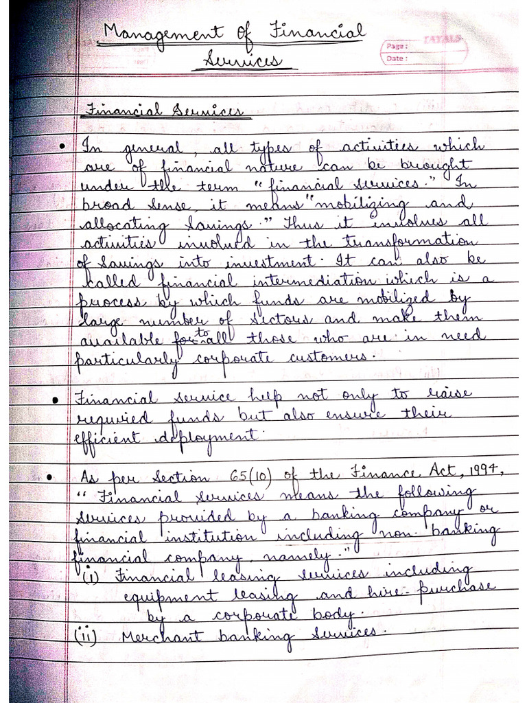 Management of Financial Services | PDF