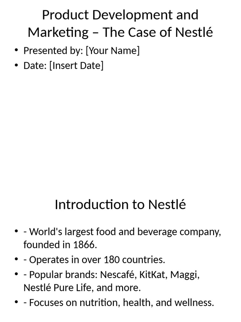 Nestlé's Product Development Strategies | PDF | Brand | Nestlé