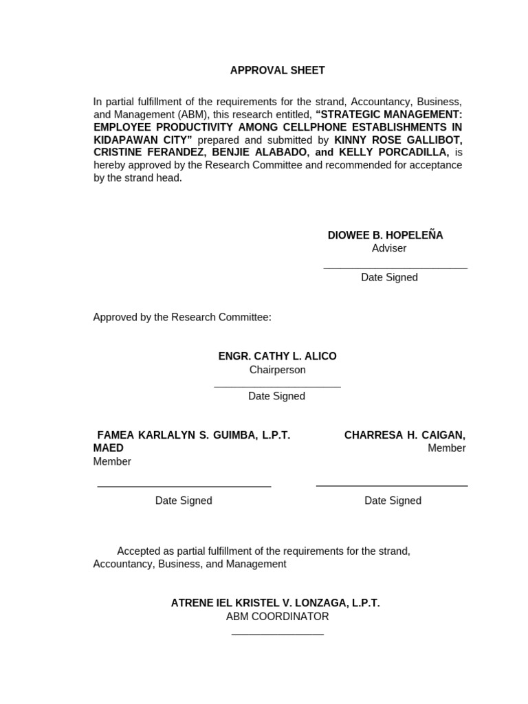 APPROVAL SHEET RESEARCH | PDF