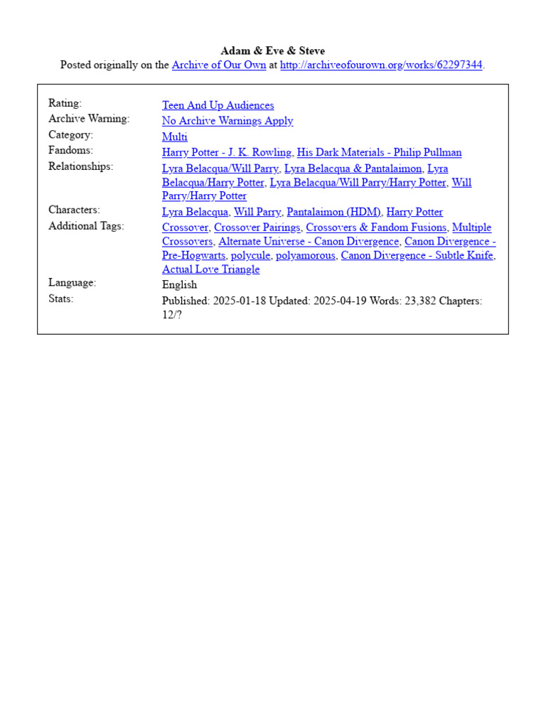 Adam Eve Steve | PDF