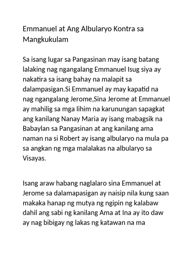Emmanuel at Ang Albularyo Kontra Sa Mangkukulam | PDF
