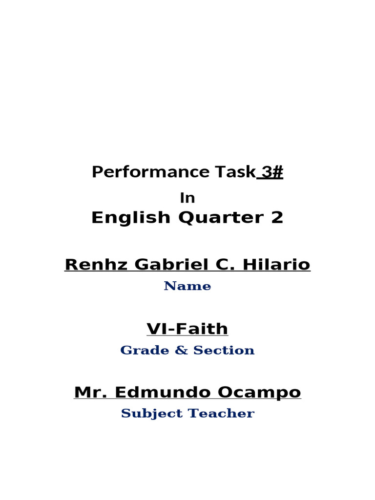 Performance Task 3 | PDF