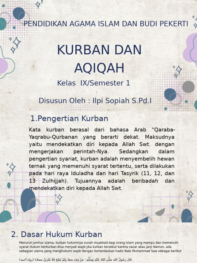 Bahan Ajar Paibp Ix (Ibadah Kurban) | PDF