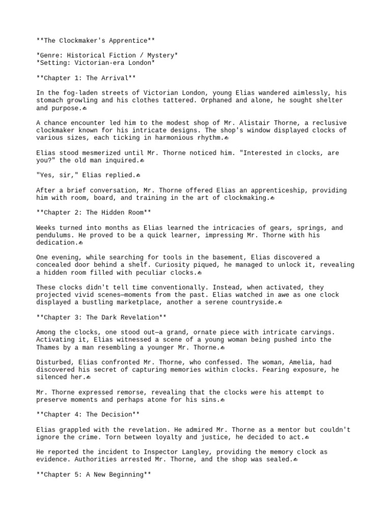 The Clockmaker's Apprentice | PDF