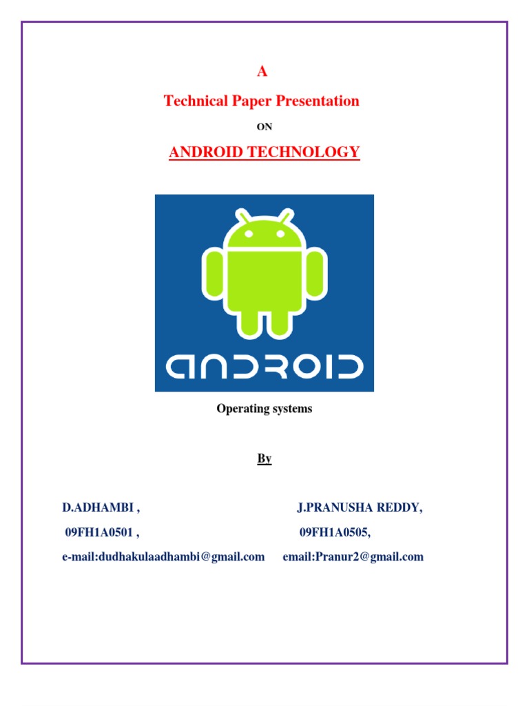 Android Tech Paper Pdf Android Operating System Linux