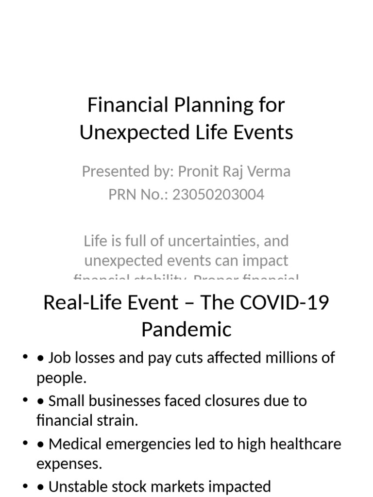 Financial Planning Real Life Event | PDF