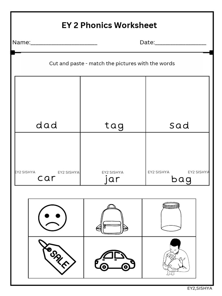 Sad Tag Dad: EY 2 Phonics Worksheet | PDF