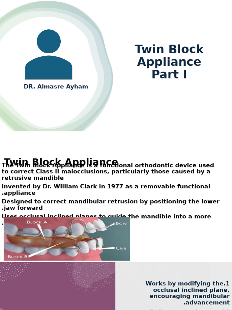 Twin Block Appliance Overview and Use | PDF | Orthodontics | Tooth