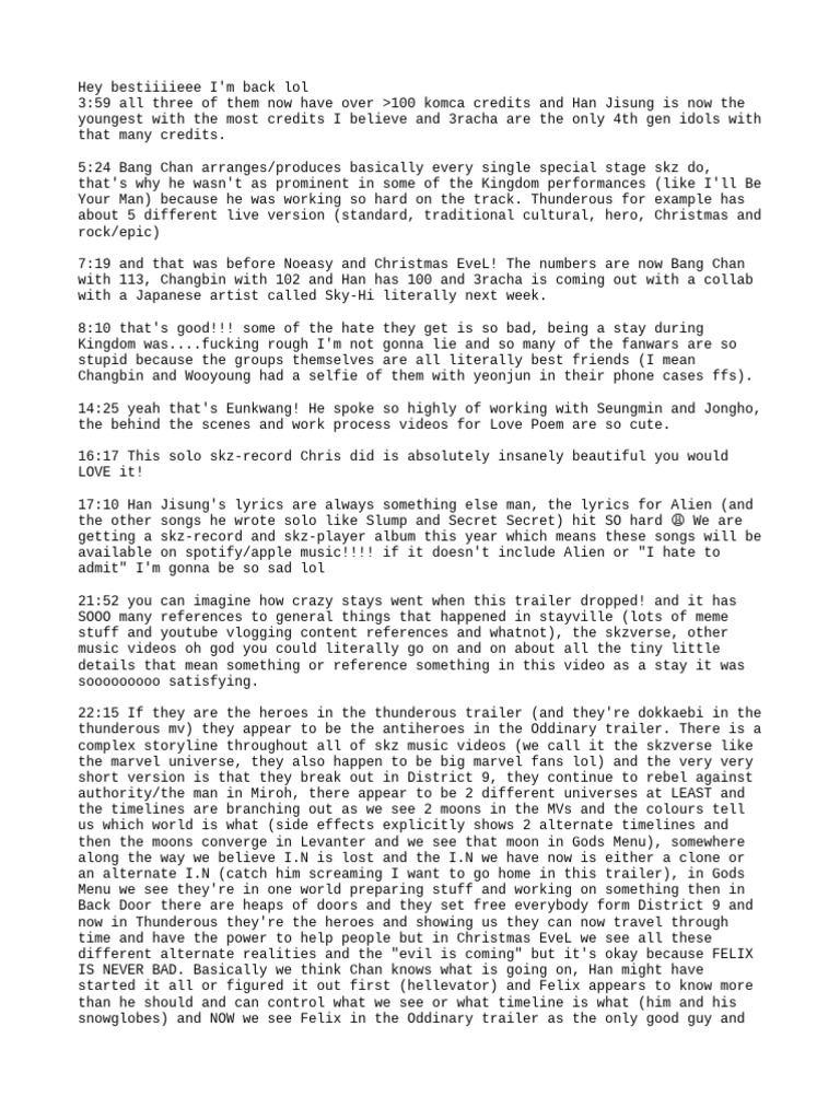 SKZ Info From Comment Section | PDF