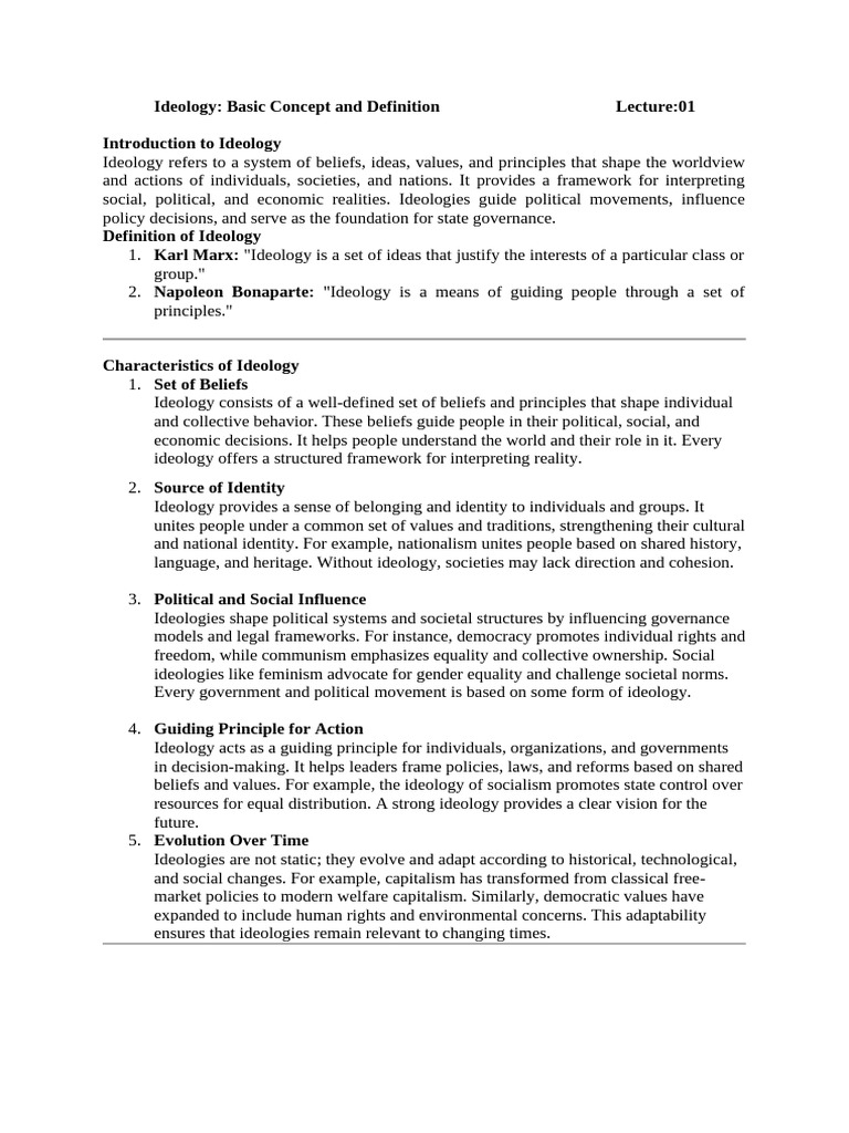 Understanding Ideology: Concepts & Types | PDF | Socialism | Ideologies