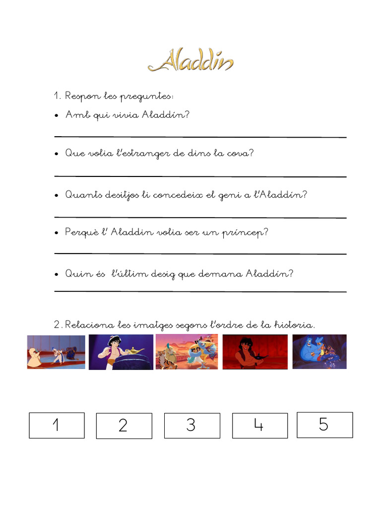 Comprensió Aladdin | PDF