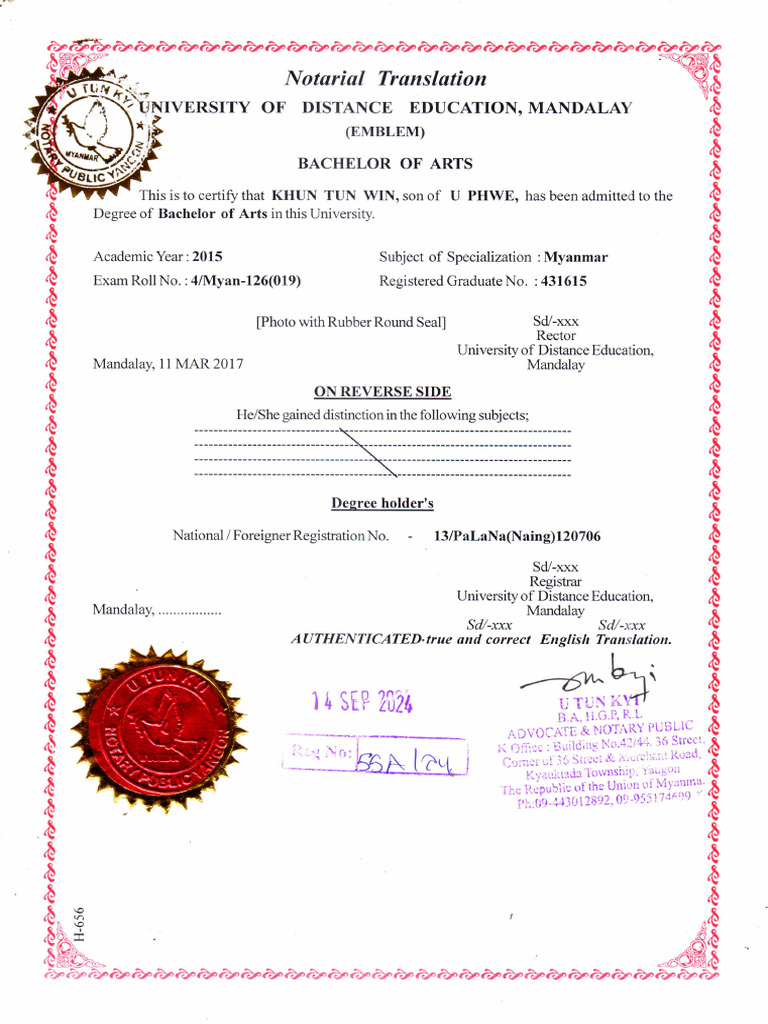 Khun Tun Win_0001 | PDF