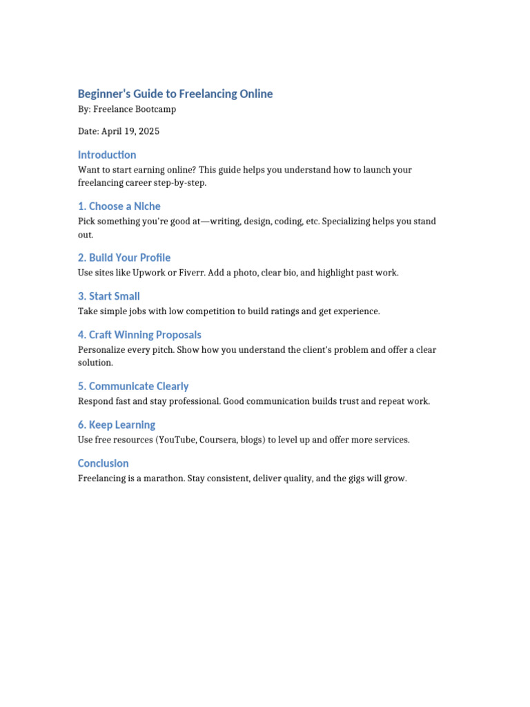Freelancing Guide | PDF