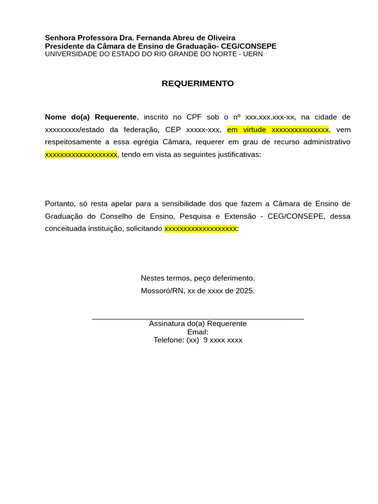 Requerimento Padrão | PDF