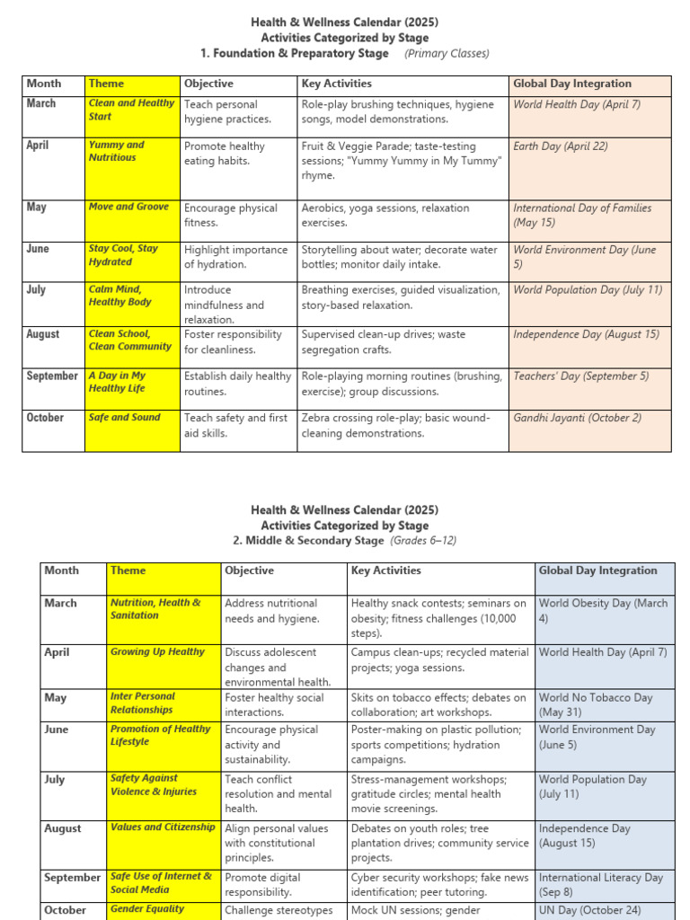 2025 Health & Wellness Activity Calendar | PDF