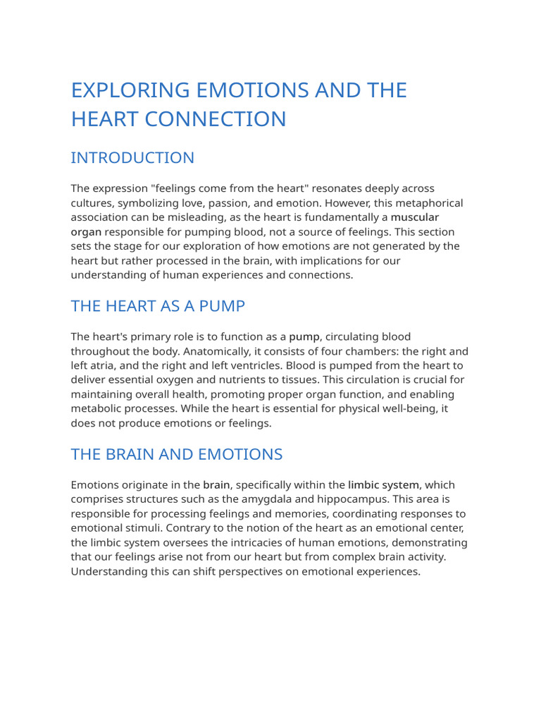 Emotions: Heart vs. Brain Explained | PDF