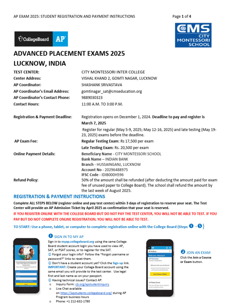 AP Registration Policy 2025 | PDF | Advanced Placement | Standardized Tests