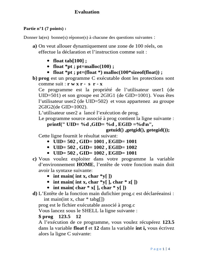 Evaluation | PDF | Programme informatique | Programmation