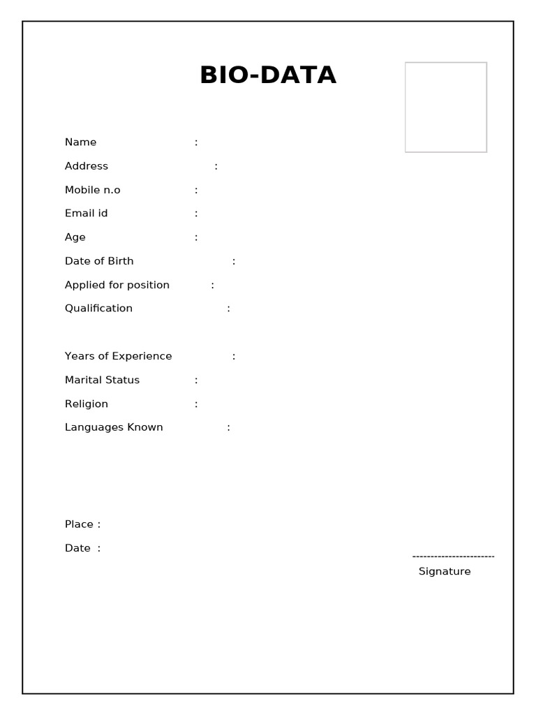 Interview Data Form | PDF