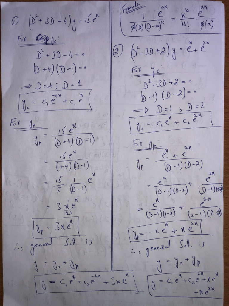 17a. Non-Homogenous Higher Order ODEs | PDF