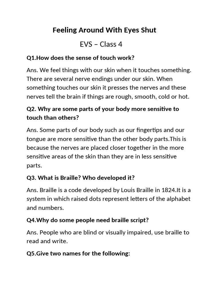 Feeling Around With Eyes Shut | PDF