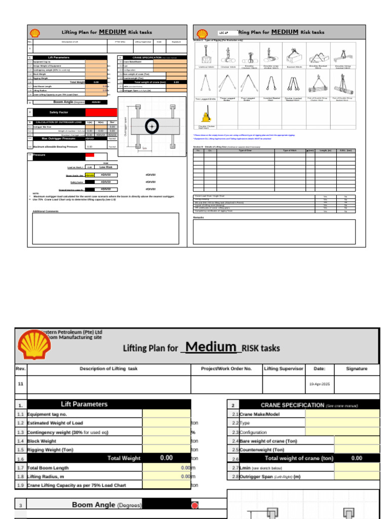 Appendix B2 Lifting Plan MEDIUM - v1.0 | PDF | Crane (Machine) | Mechanical Engineering