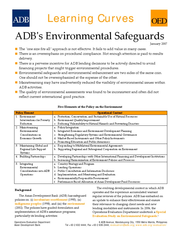ADB's Environmental Safeguards | Asian Development Bank | Environmental ...