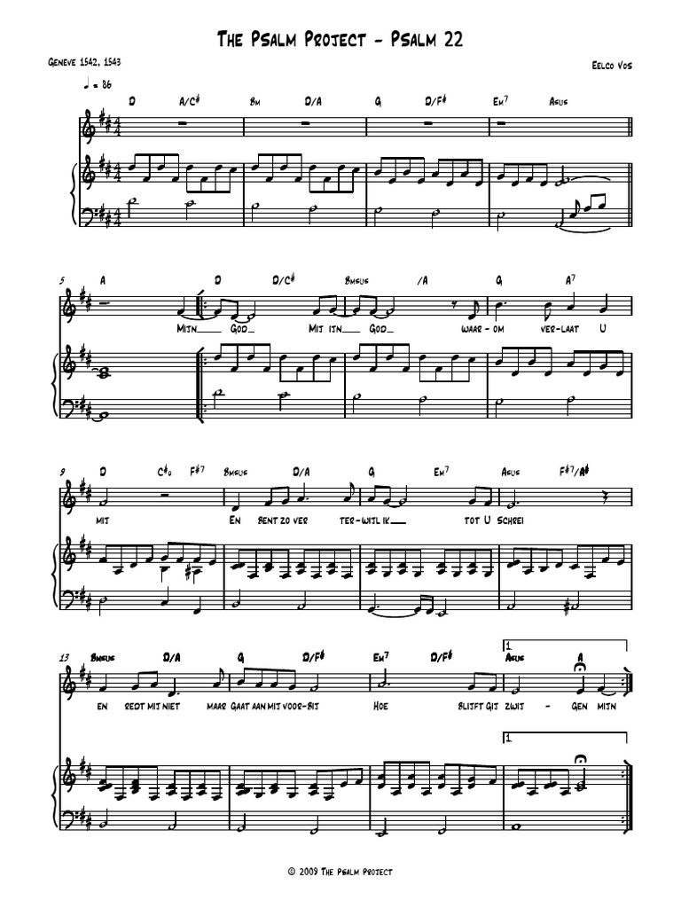 Psalm 22 D Piano Score NL | PDF