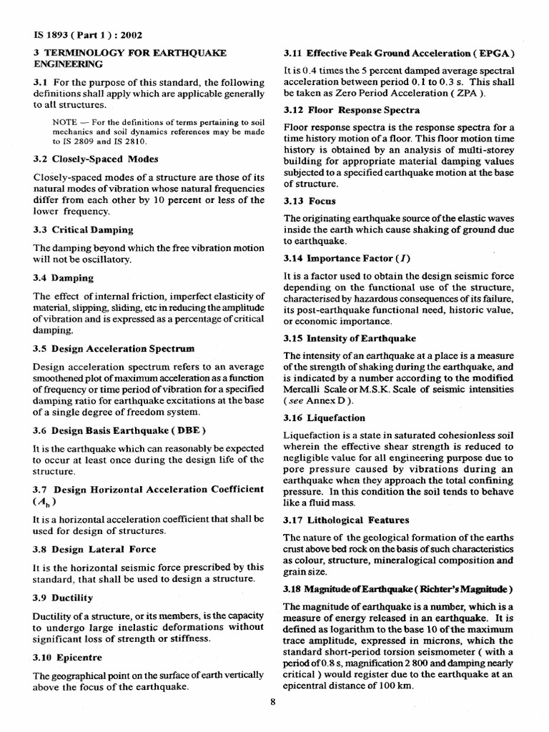 is.1893.1.2002_removed | PDF | Normal Mode | Earthquakes