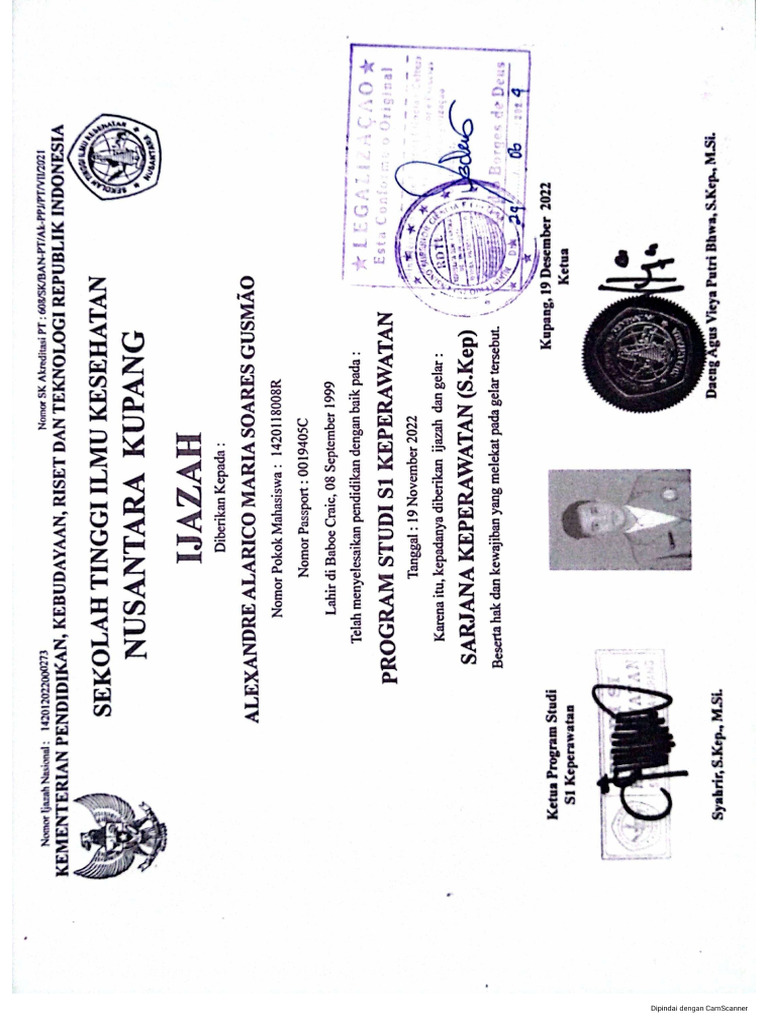 Ijasah & Transkrip Nilai S1 | PDF