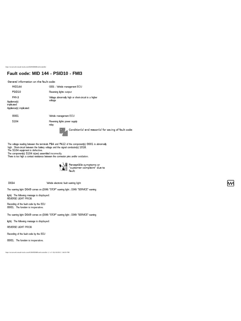 MID 144 Fault Code Diagnosis Guide | PDF | Electrical Connector | Power ...