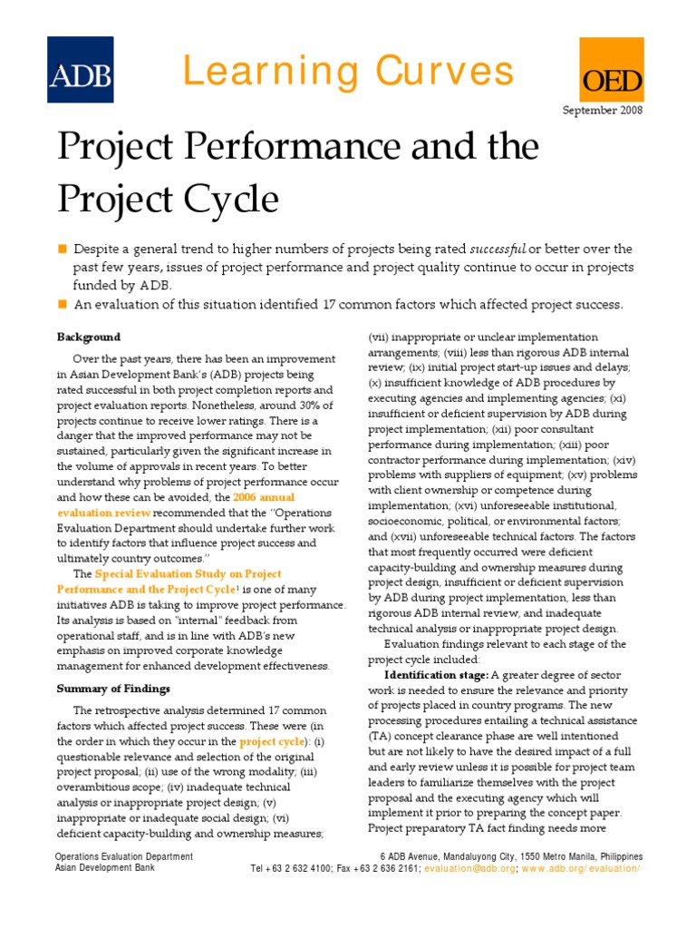 ADB Project Cycle Performance Insights | PDF | Asian Development Bank ...