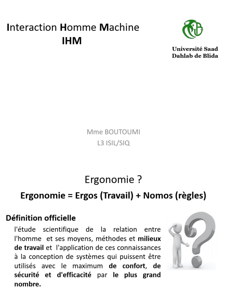 Ergonomie des Interfaces Homme-Machine | PDF | Utilisabilité